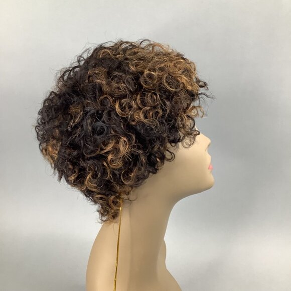 Halo | Hair | Laura Fb3 Black Honey Brown Short Curly 100 Human Hair ...